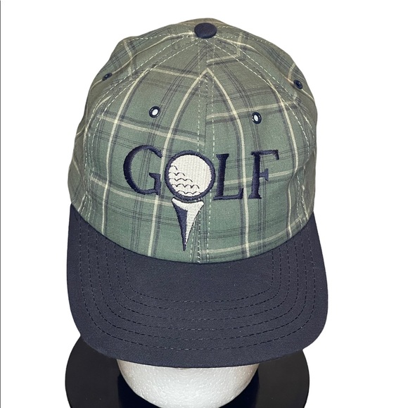 Accessories | Mens Green Plaid Embroidered Golf Cap Ball Cap Black Bill ...